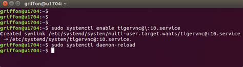 ubuntu 17 04 configure tigervnc server to start at boot and make it