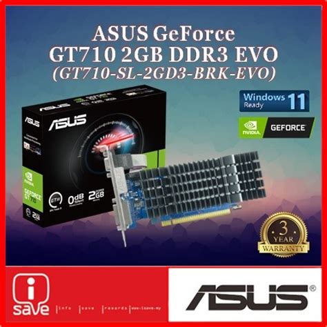 Asus Geforce Gt Gb Ddr Evo Low Profile Hdmi Vga Gpu Graphics Card Shopee Malaysia