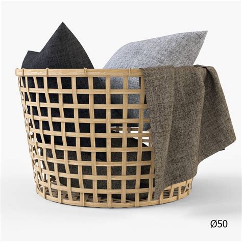 고리버들 바구니 Ikea Gaddis 세트 3d 모델 49 Obj Max Fbx Free3d