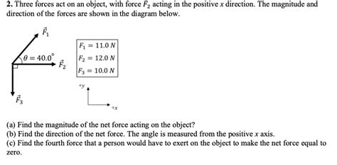 Solved 2 Three Forces Act On An Object With Force F Chegg Com