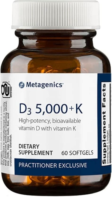 Metagenics Vitamin D3 5000 Iu With Vitamin K2 Vitamin D