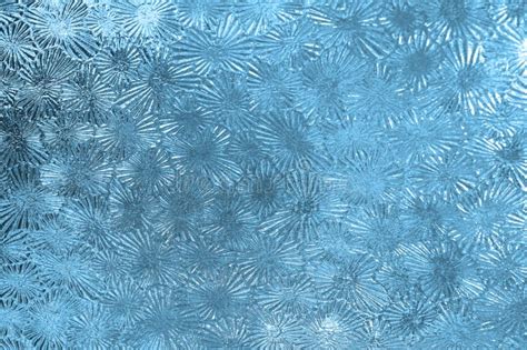 Flowers Pattern Textured On Background Corrugated Glass Backdrop Of