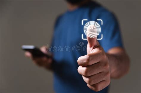 businessman fingerprint digital scanner security electronic password