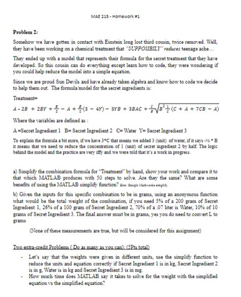 Solved Mae 215 Homework 1 Problem 2 Somehow We Have