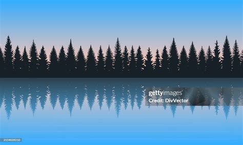 Beautiful Lake Vector Illustration High Res Vector Graphic Getty Images
