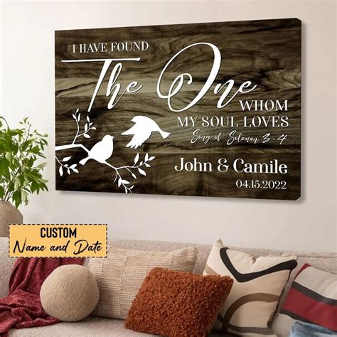 Personalized I Have Found The One Whom My Soul Loves Wall Art Canvas