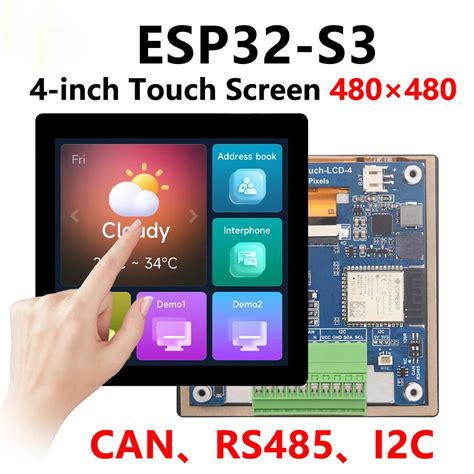 Esp32 S3 4inch Lcd Development Board 480x480 Touchscreen Display Tvbox Lvgl Hmi Sensor Can Rs485