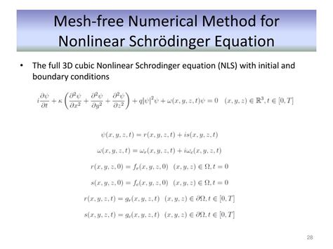 Ppt A Mesh Free Numerical Method For Three Dimensional Nonlinear Schrödinger Equation