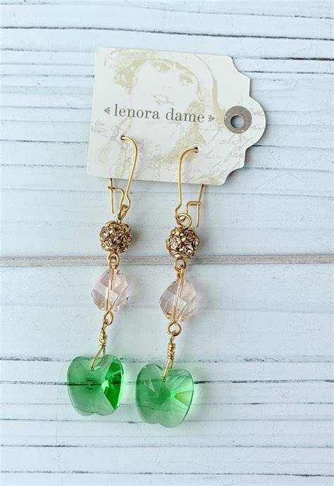 Granny Smith Swarovski Crystal Drop Earring Lenora Dame