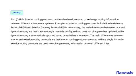 Solved Q2 Distinguish Between Static And Dynamic Routing What Are The Differences Between