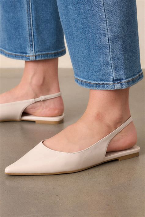 Ivory Pointed Toe Slingback Flats All Flats Red Dress