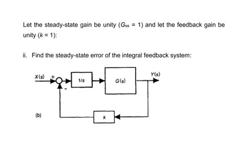 Solved Let The Steady State Gain Be Unity Gss1 And Let Solved Let The Steady State Gain Be Unity Gss1 And Let