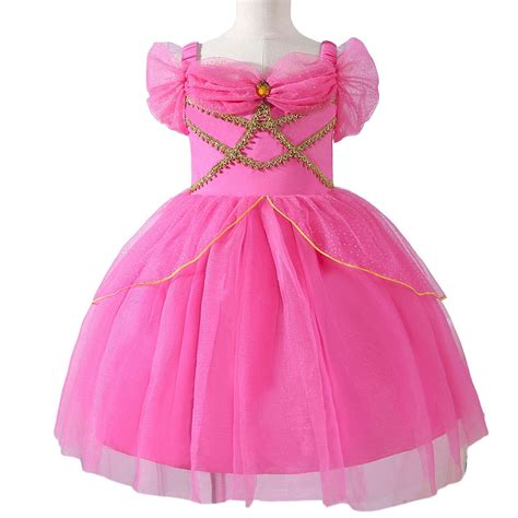 Princess Jasmine Dress For Girls Birthday Cosplay Costume Dress Up 3