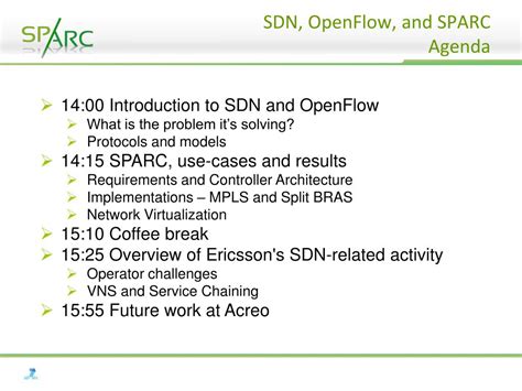 PPT Software Defined Networking OpenFlow And How SPARC Applies It To The Telecommunications