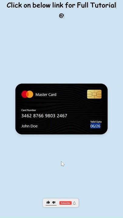 Creating Credit Card Ui Design Using Html And Css Only Web Development Project Webdevelopment