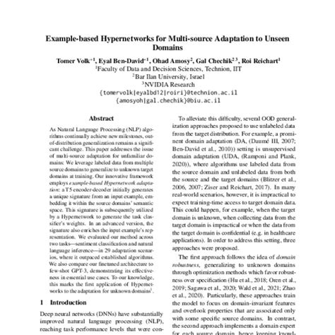 Example Based Hypernetworks For Multi Source Adaptation To Unseen