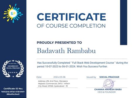Fullstackdeveloper Webdevelopment Socialprachar Html Css Javascript Badavath Ram Babu