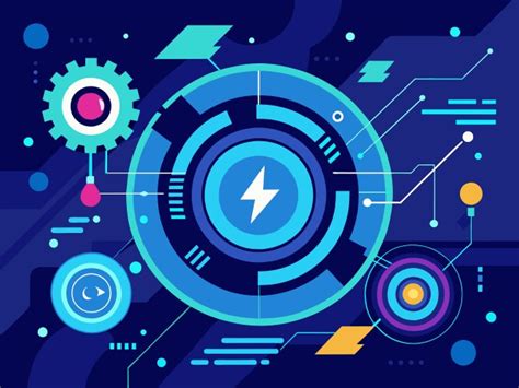 Technology Concept Display Background Glowing Sci Vector Image