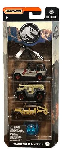 Matchbox 5 Pack Transport Trackers 2 Jurassic World Envío Gratis