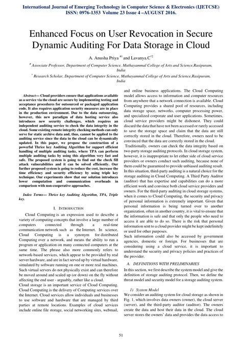 pdf enhanced focus on user revocation in secure dynamic auditing for