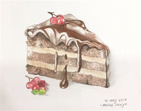 Drawing Was A Piece Of Cake 😉 Cake Drawing Drawings Realistic Art