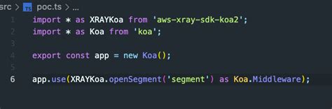 xray koa library opensegment function type issue in typescript
