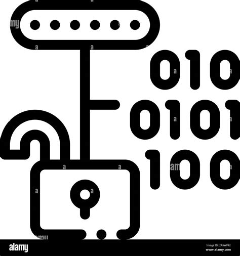hacking binary code icon vector outline illustration stock vector image