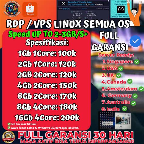 Jual Rdp Vps Bulanan Windows Ubuntu Debian Full Root And Full