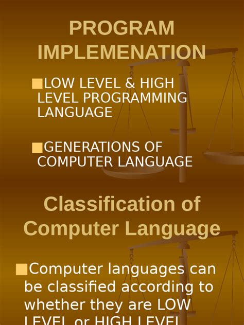 Program Implementation Low And High Level And Generations Of Computer