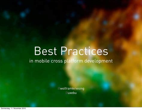 Best Practices Mobile Developer Summit Ppt