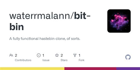 Github Waterrmalannbit Bin A Fully Functional Hastebin Clone Of Sorts