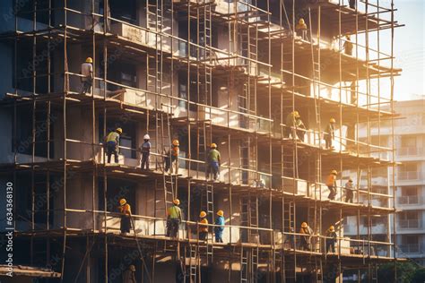 Construction Workers Transforming The Landscape Scene Captures The Dedicated Efforts Of