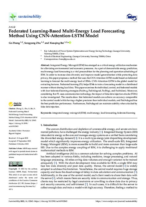 Pdf Federated Learning Based Multi Energy Load Forecasting Method