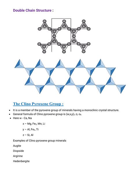 Pyroxene Group Of Minerals Docpdf Chemistry Science