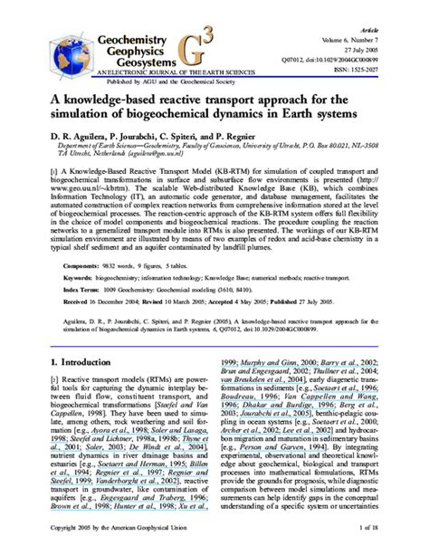 Pdf A Knowledge Based Reactive Transport Approach For The Simulation