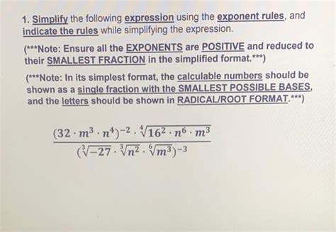 Solved Simplify The Following Expression Using The Chegg