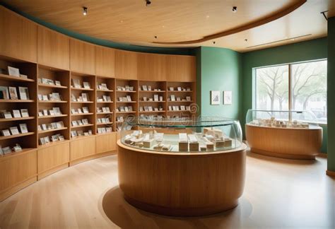 Modern Wooden Interior Design Of A Luxury Store Stock Illustration