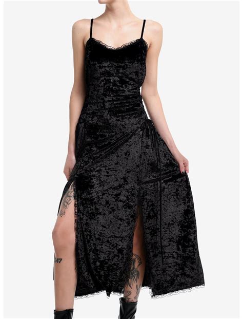 Black Velvet Lace Up Cami Maxi Dress Plus Size Hot Topic