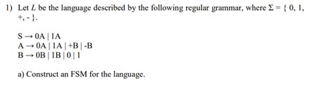 solved 1 let l be the language described by the following