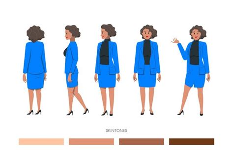 Premium Vector Businesswoman Doing Different Angle Poses