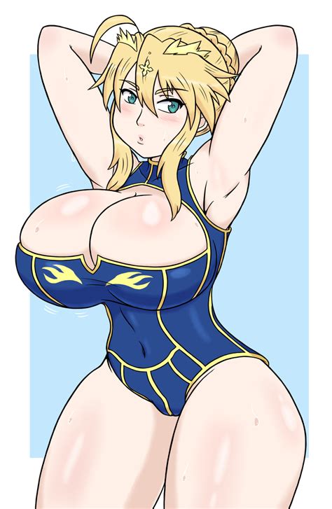 Rule 34 1girls Alternate Version Available Arms Behind Back Artoria Pendragon Big Breasts