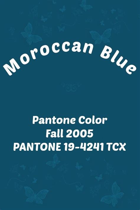 Pantone Moroccan Blue | Pantone blue, Moroccan blue, Pantone color