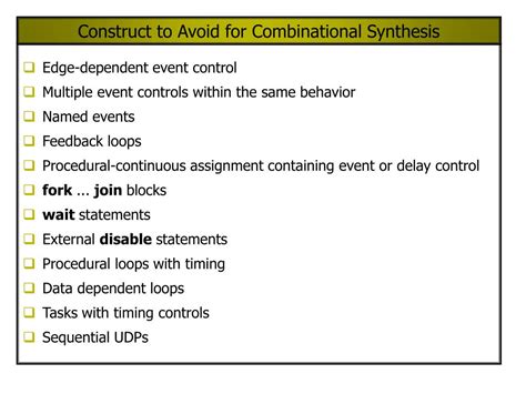 Ppt Verilog Synthesis Combinational Logic Powerpoint Presentation