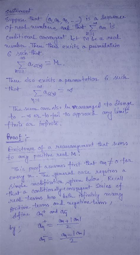 Explain The Riemann Series Theorem Proof Wizedu