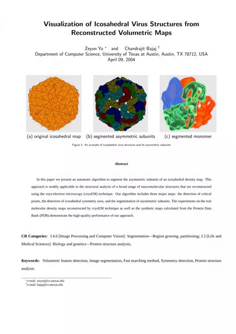 Pdf Visualization Of Icosahedral Virus Structures From Reconstructed