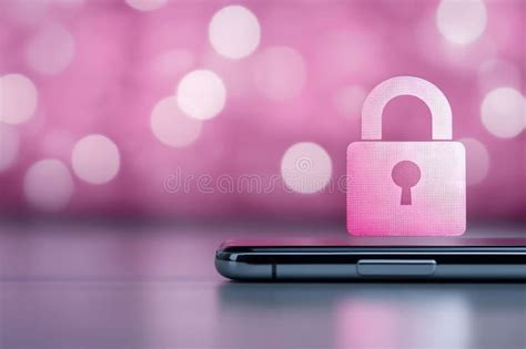 Smartphone With Pink Padlock Symbolizing Digital Security Data