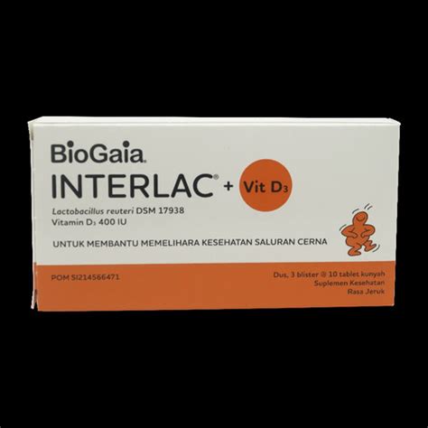 Jual Interlac Probiotic Tablet Vit D3 30tablet Jeruk Kab Tangerang