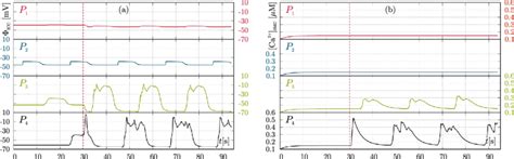 temporal behaviour of a the smc membrane potential í µí· smc and b