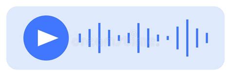 Blue Play Button With Audio Waveform On Light Blue Background For Audio Playback Interface Stock