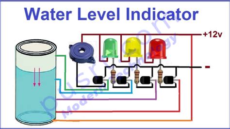 Water Level Indicator Using Transistors Simple Circuit Diagram